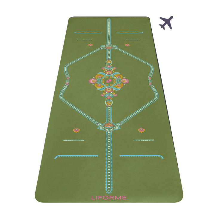Liforme Mindful Garden Yoga Mat & Travel Mat Bundle